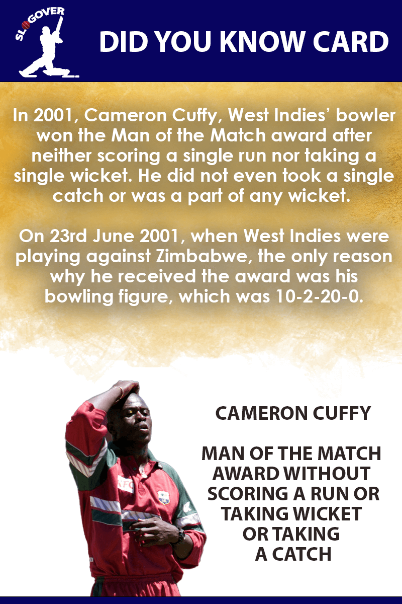 Cameron Cuffy: The Man of the Match Without Wicket, Run, or Catch ...
